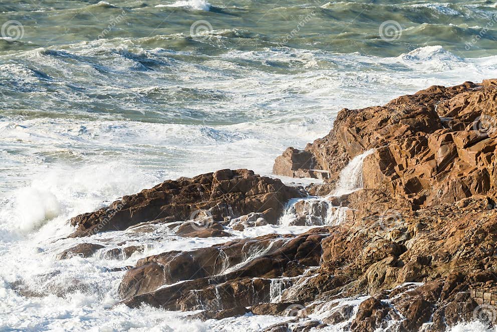 Power of Sea Waves on the Coast Stock Image - Image of waves ...