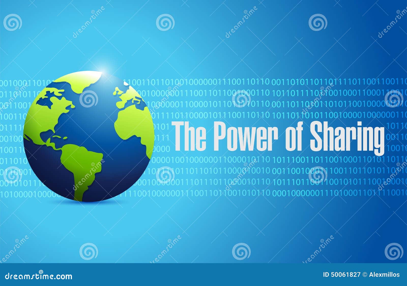 The Power of Sharing People Globe Stock Illustration - Illustration of ...