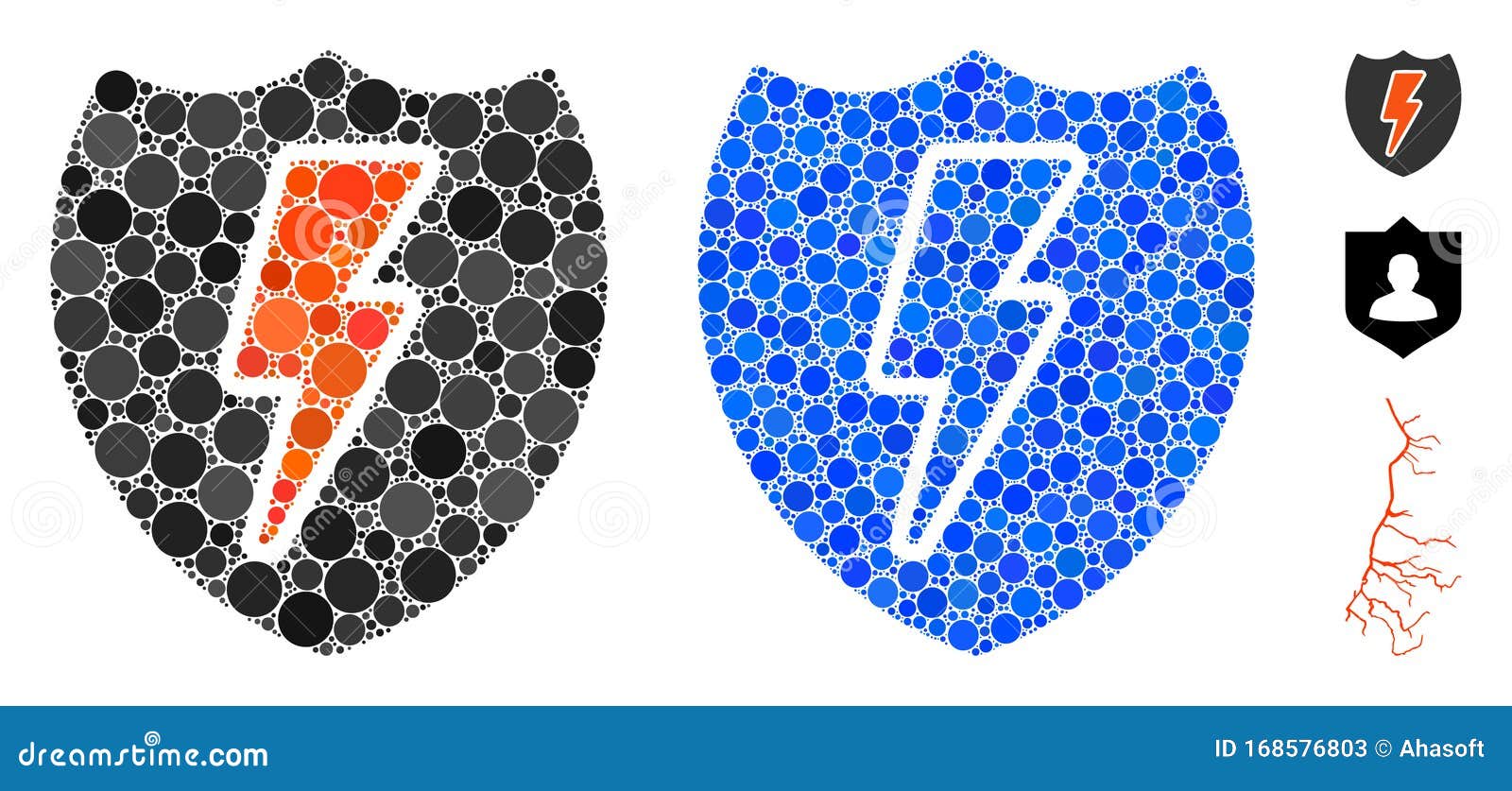 Power Shield Composition Icon of Circle Dots Stock Vector ...