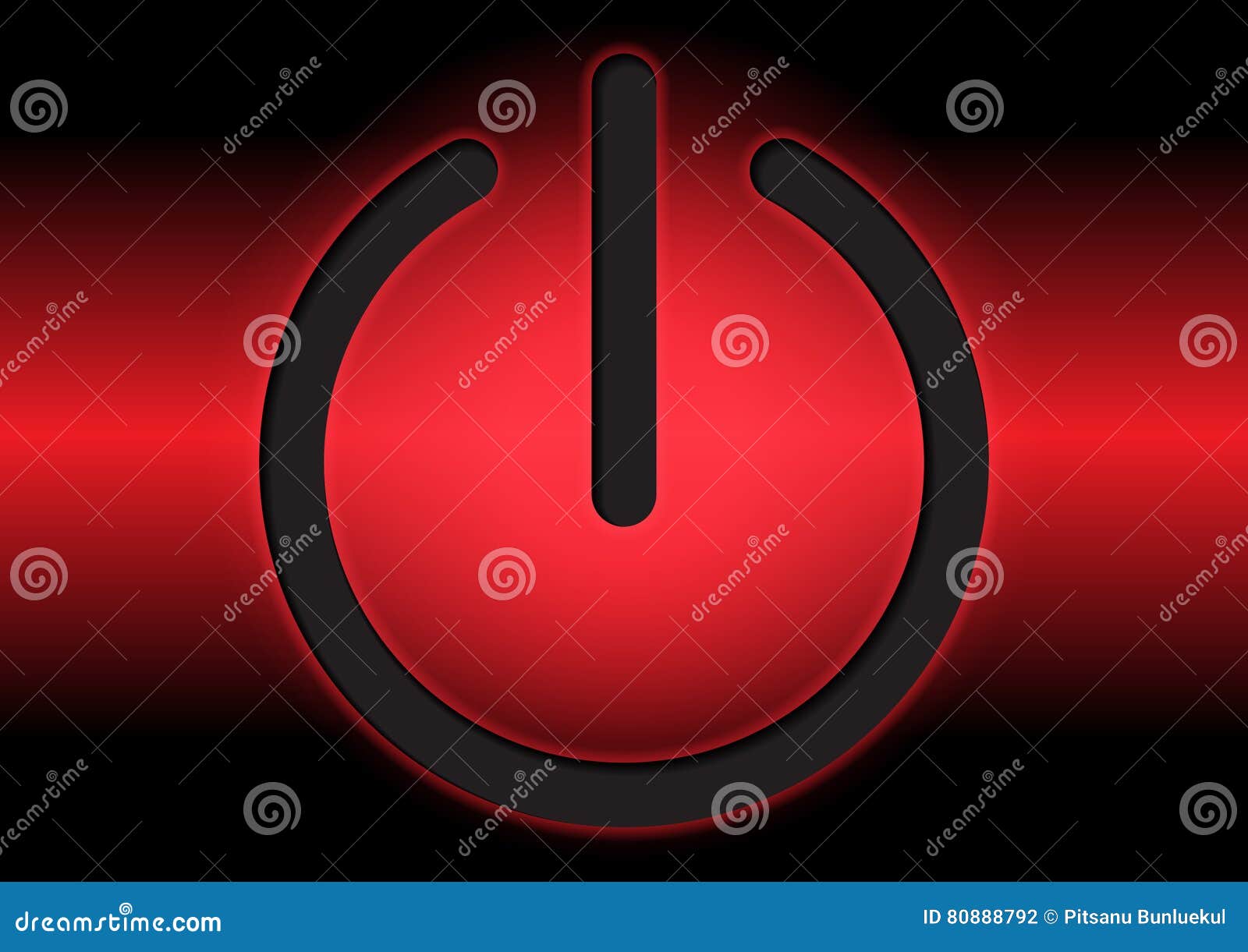 Power Sign on Red Background Stock Vector - Illustration of design ...