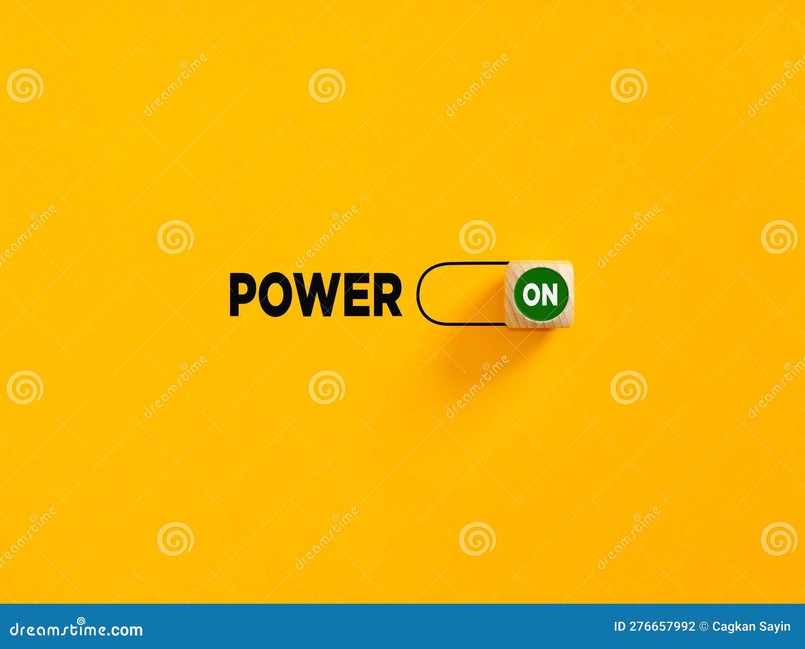 Power on Slider Button on Yellow Background. Power and Motivation ...