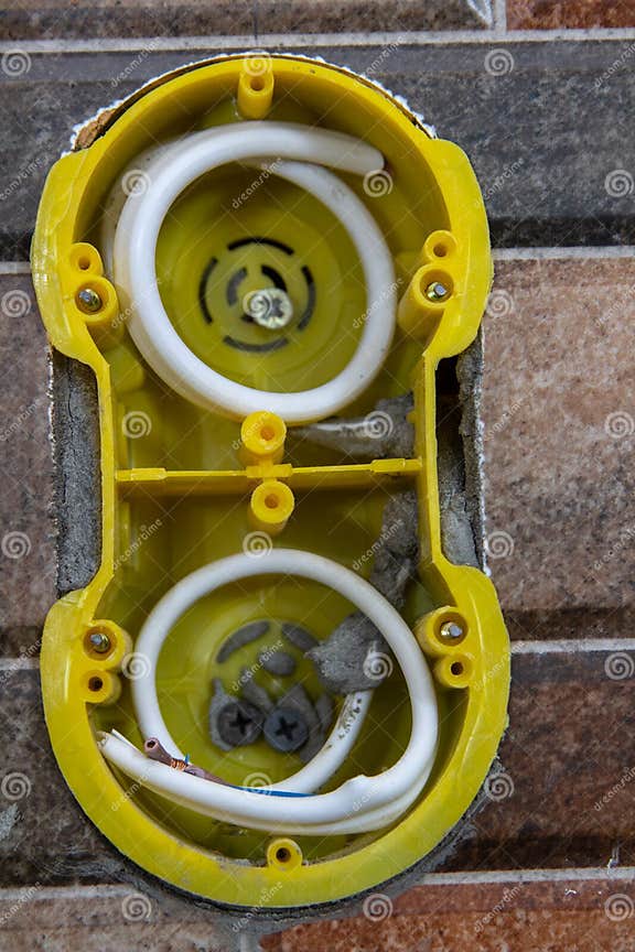 Power Socket Boxes in Tile,wall Outlet Box with Electrical Cable ...