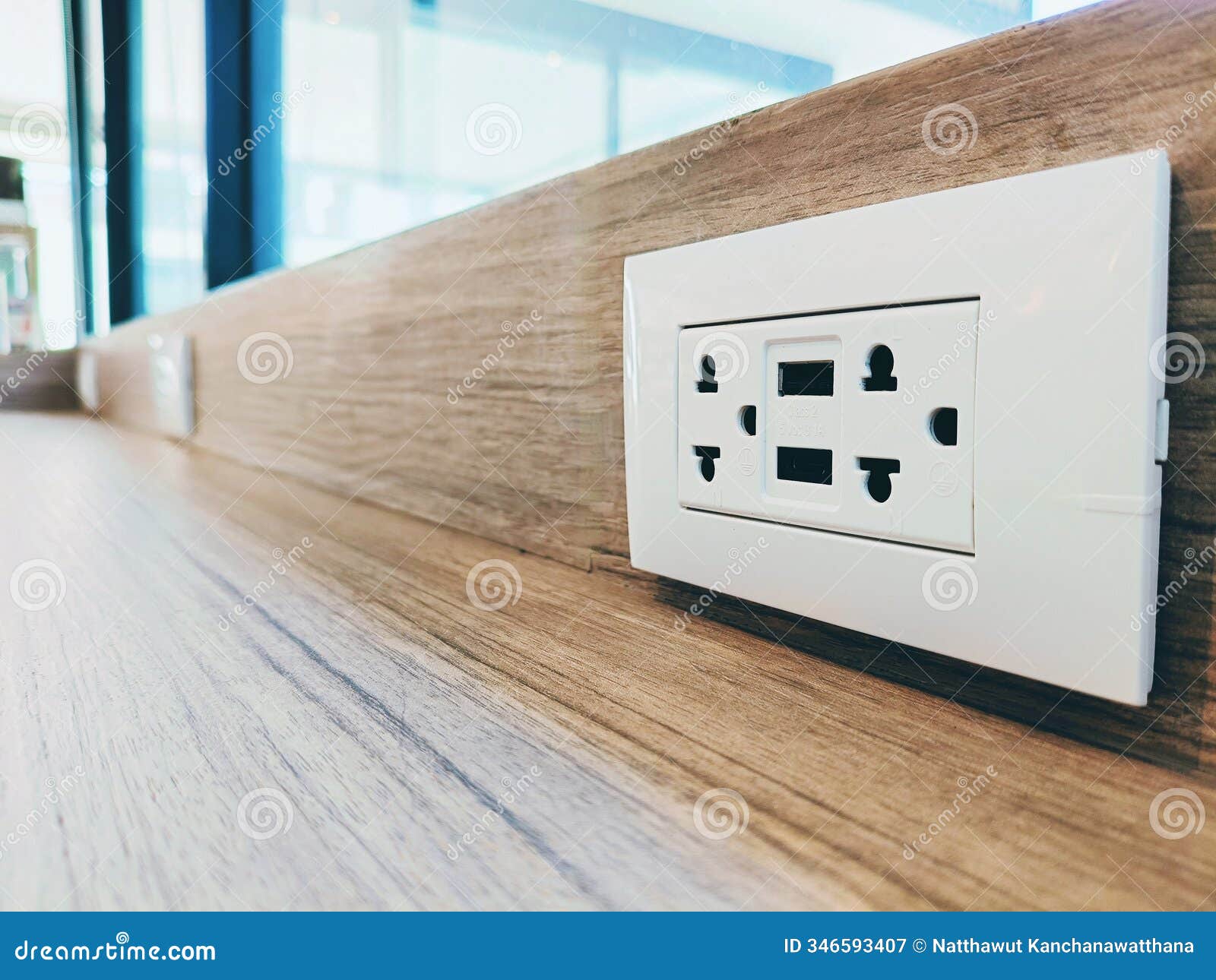 Power Socket in a Coffee Shop, Electrical Plug is the Technology for ...