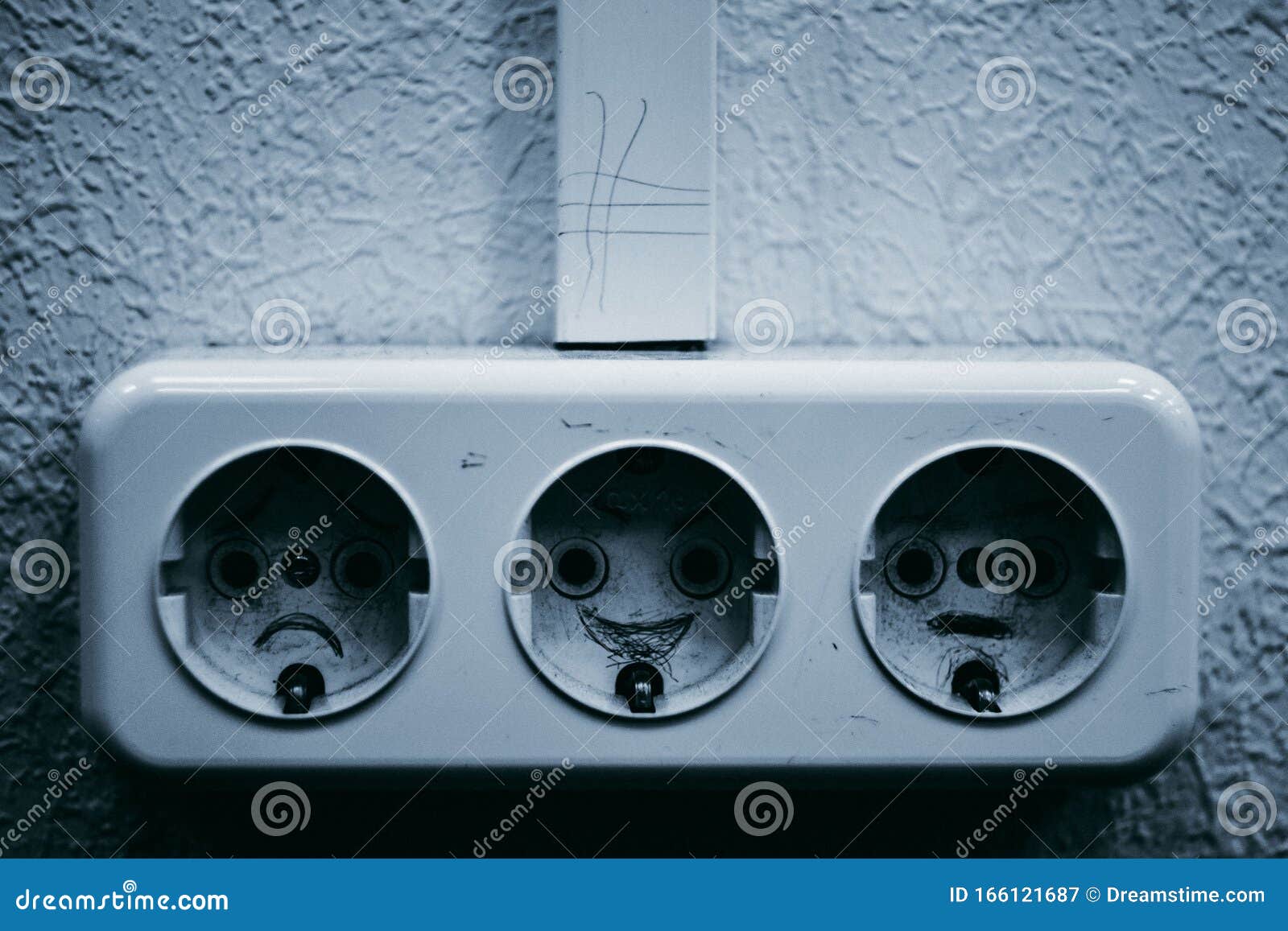 Power socket with emotions stock image. Image of discontent - 166121687