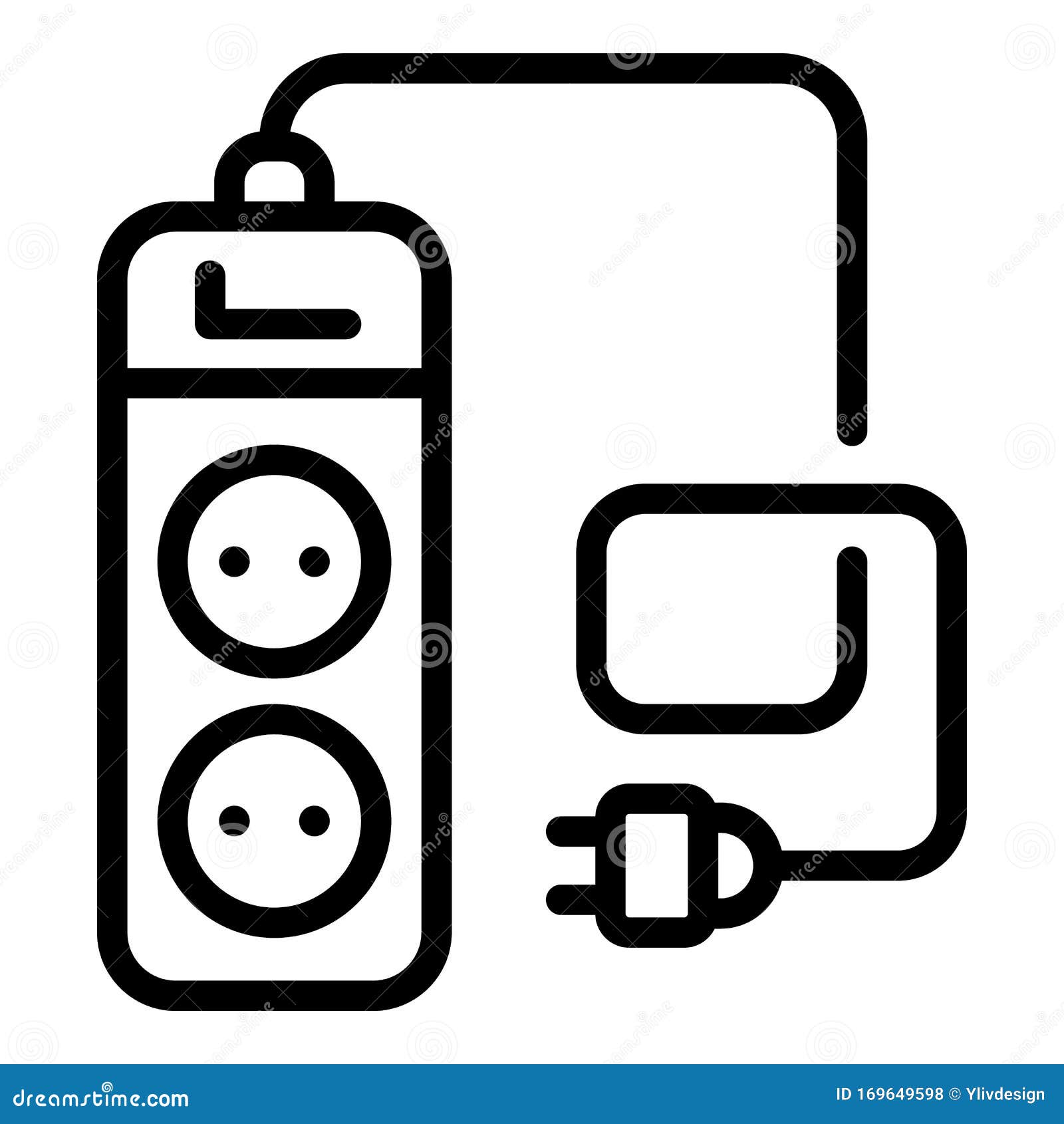 Power Socket Extender Icon, Outline Style Stock Vector - Illustration ...
