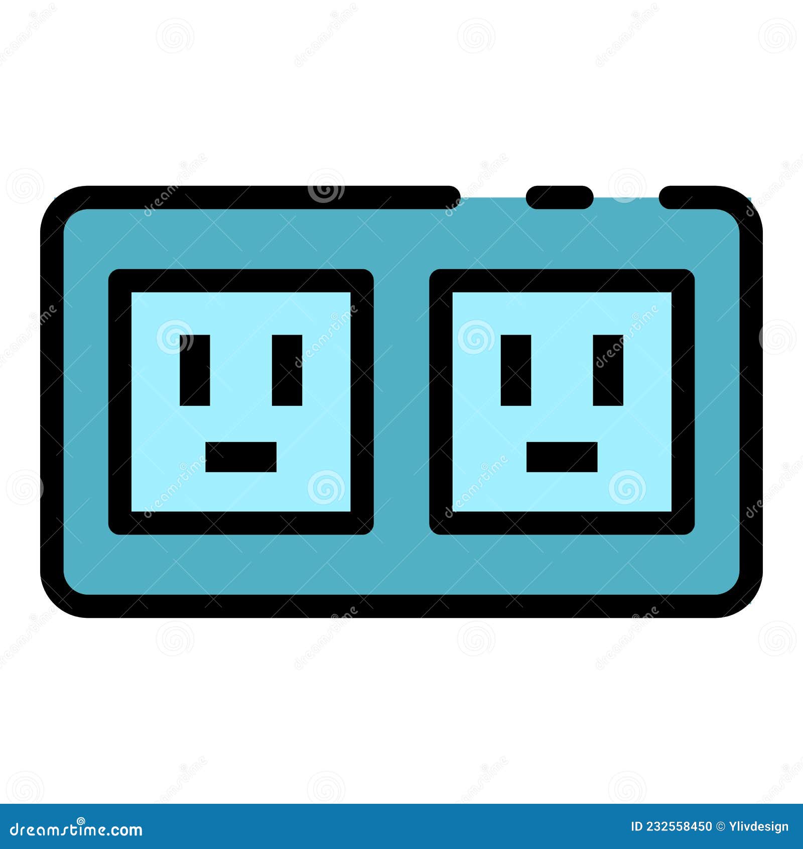 Power Socket Icon Color Outline Vector Stock Vector - Illustration of ...