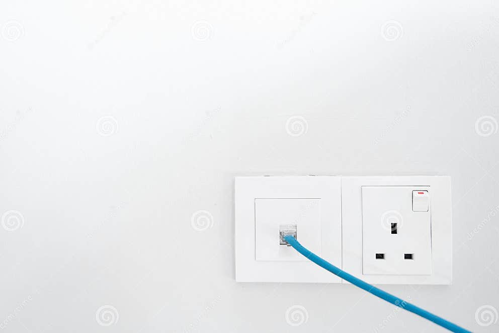 Power Socket and Internet Socket. Socket Malaysian Type Stock Image ...