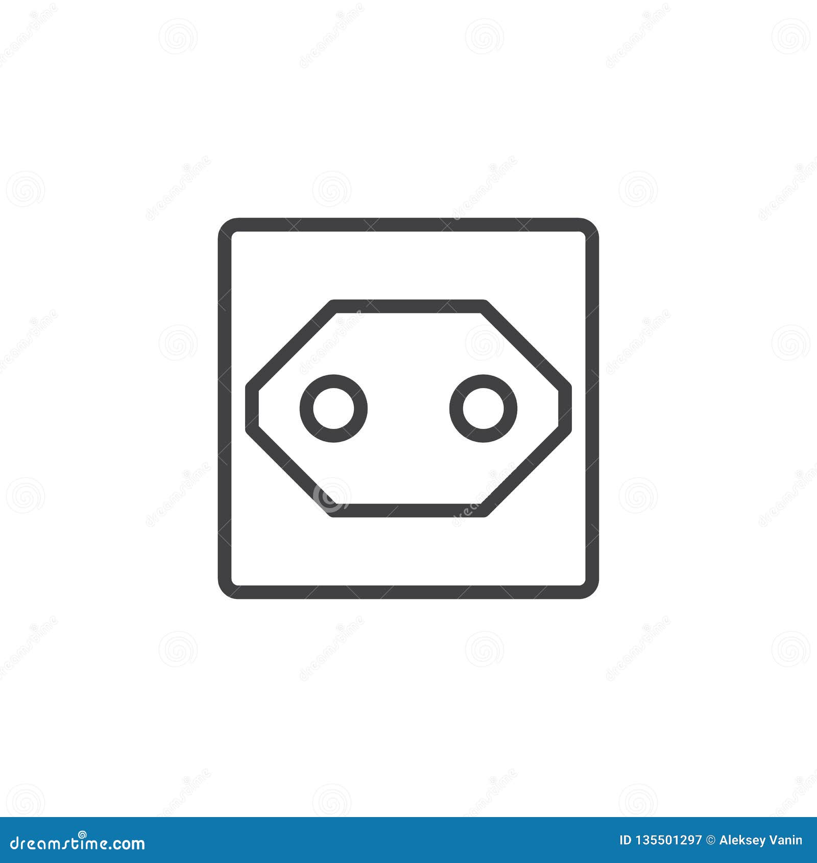Power socket outline icon stock vector. Illustration of hole - 135501297
