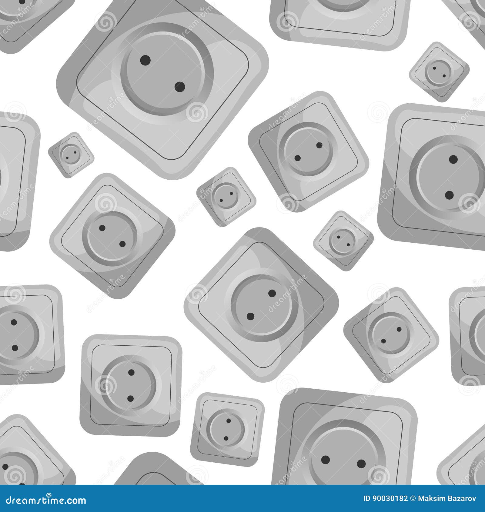 Power Socket Seamless Pattern Stock Vector - Illustration of push ...