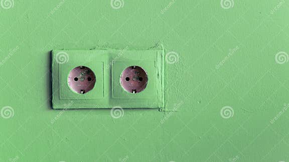 Power Socket, Single Power Socket in Empty Wall Stock Image - Image of ...