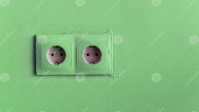 Power Socket, Single Power Socket in Empty Wall Stock Image - Image of ...