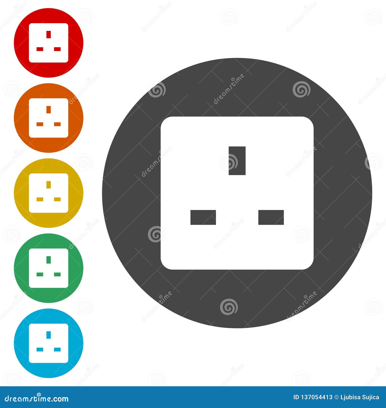 Power socket vector icon stock vector. Illustration of energy - 137054413