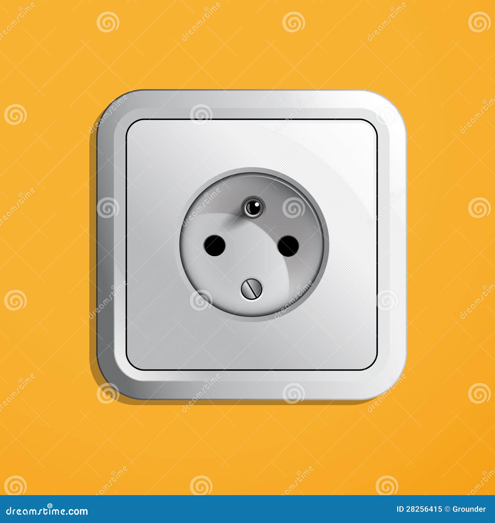 Power socket on the wall stock vector. Illustration of power - 28256415