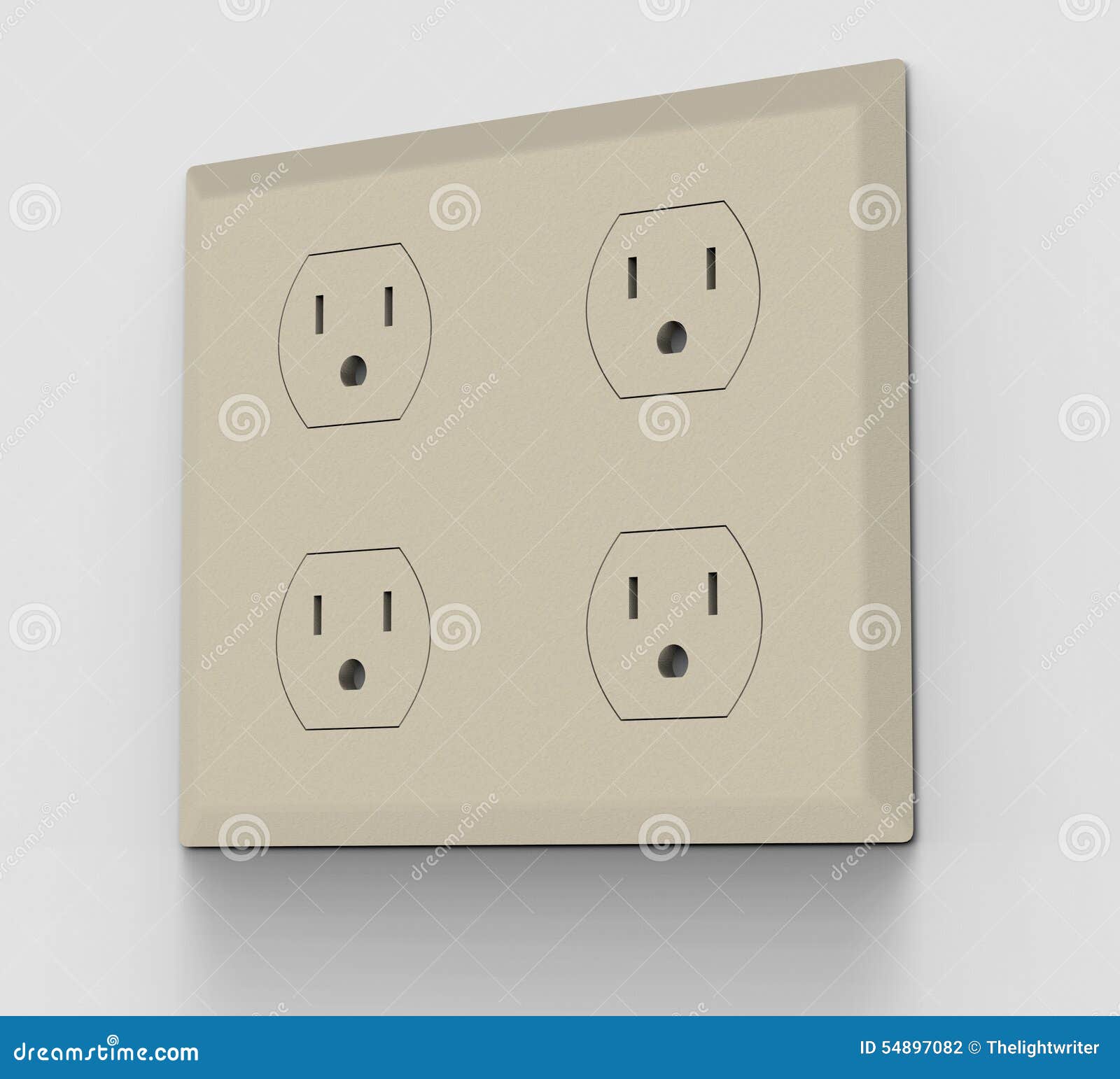Socket Faceplate Without Frame. Two Ready-made Sockets And One Hole For ...