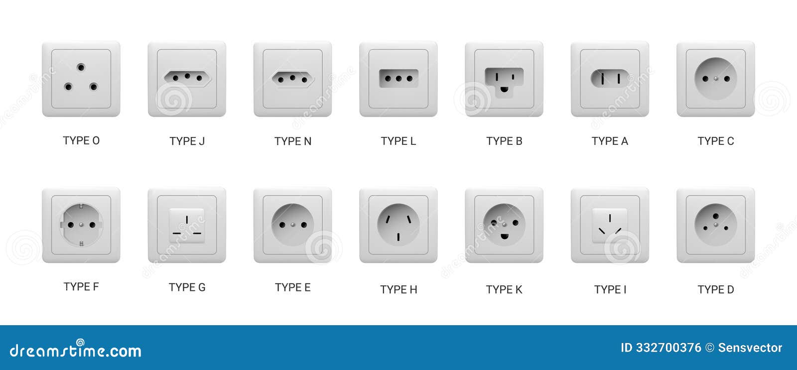 Power Sockets Types, Electricity Stock Vector - Illustration of light ...
