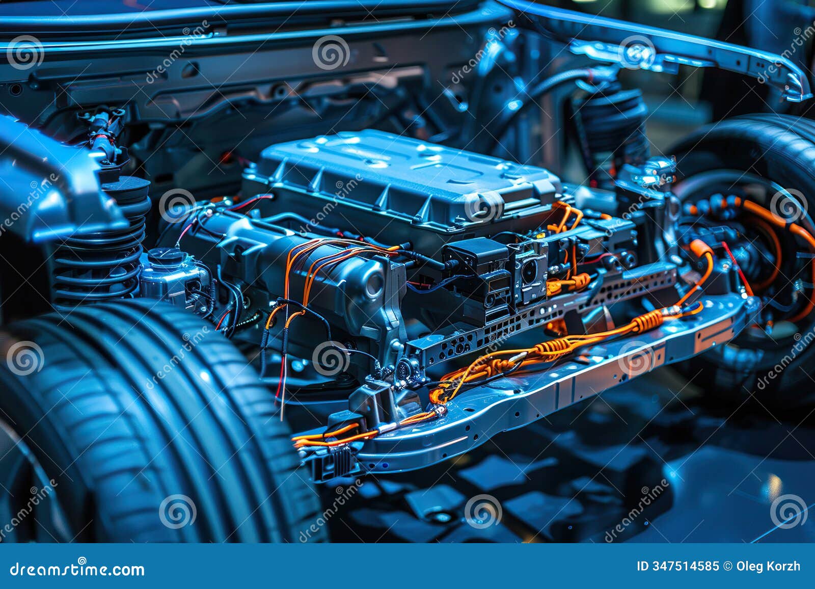 Power Source for Charging Battery of Beautiful Electric Car on Road ...