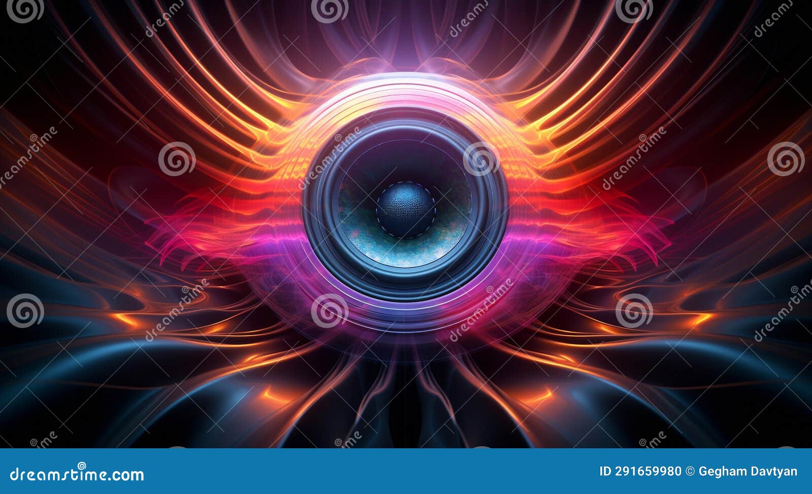 Power Speaker on Abstract Background, Speaker on Colored Background ...