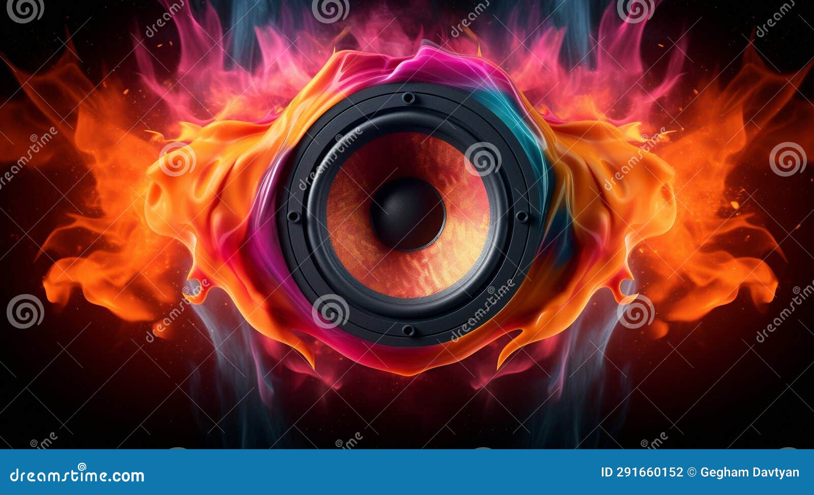 Power Speaker on Abstract Background, Speaker on Colored Background ...
