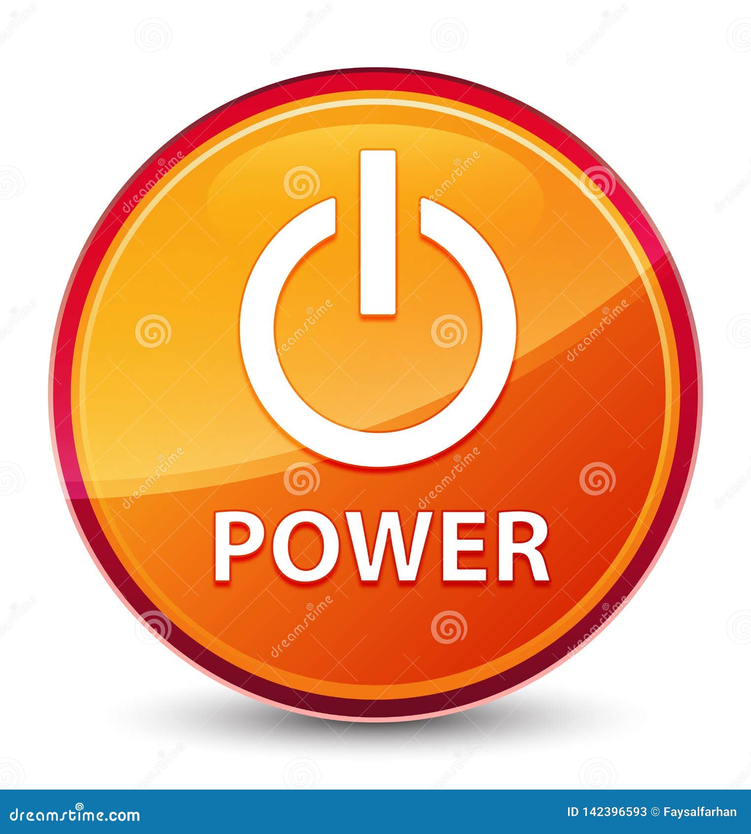 Power Special Glassy Orange Round Button Stock Illustration ...