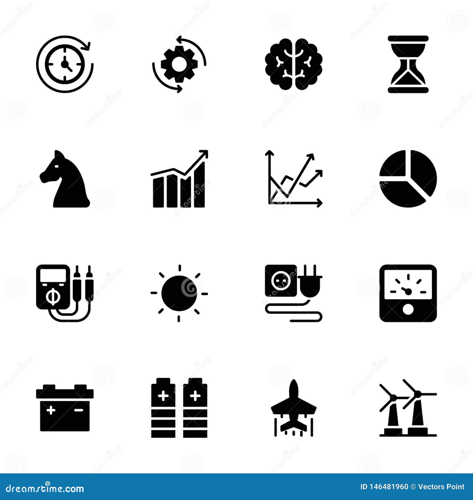 Power, Speed, Graph, Sprint, Solid Vectors Pack Stock Vector ...