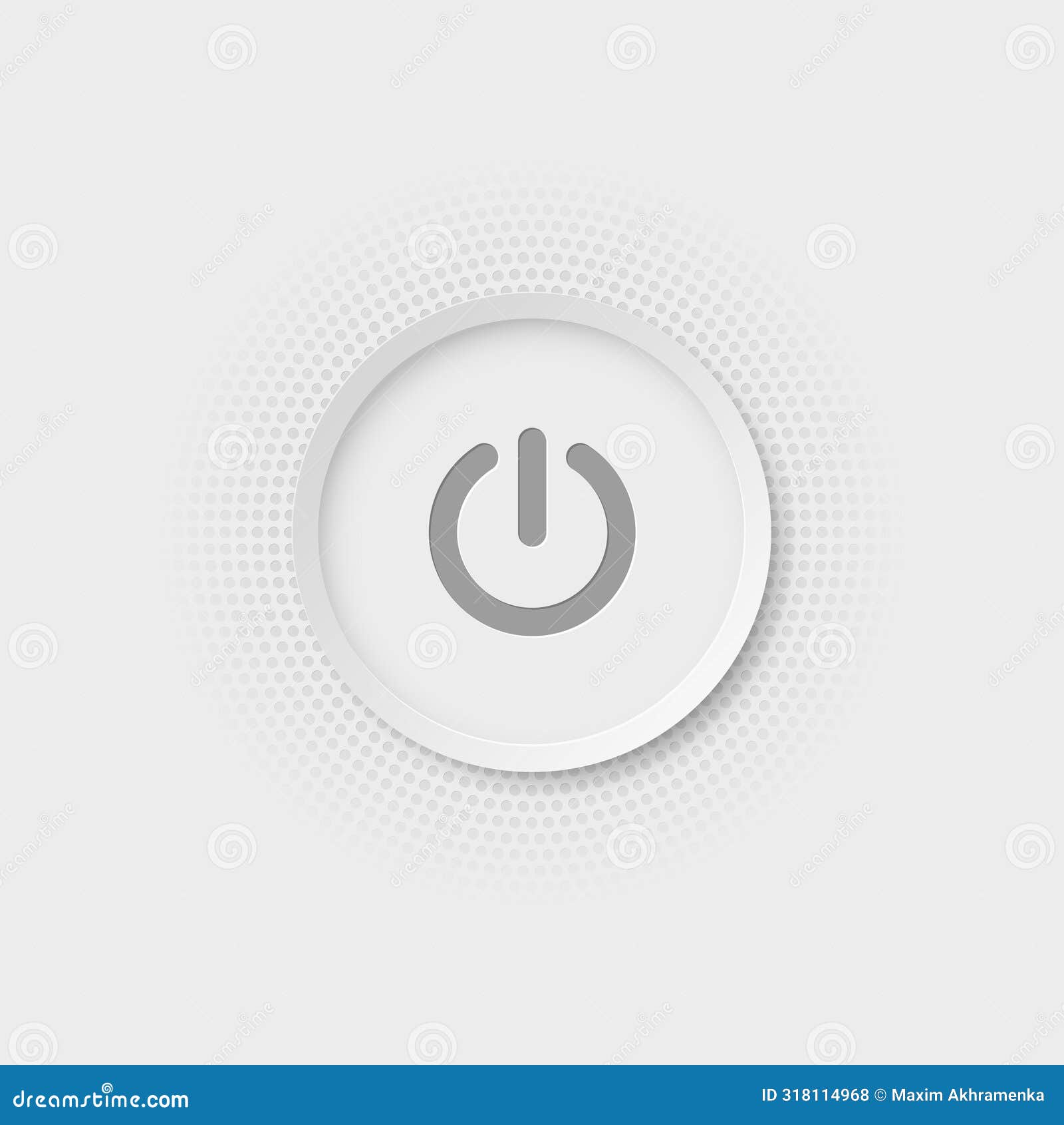 Power Start and Shutdown Button Isolated on White Background. Stock ...