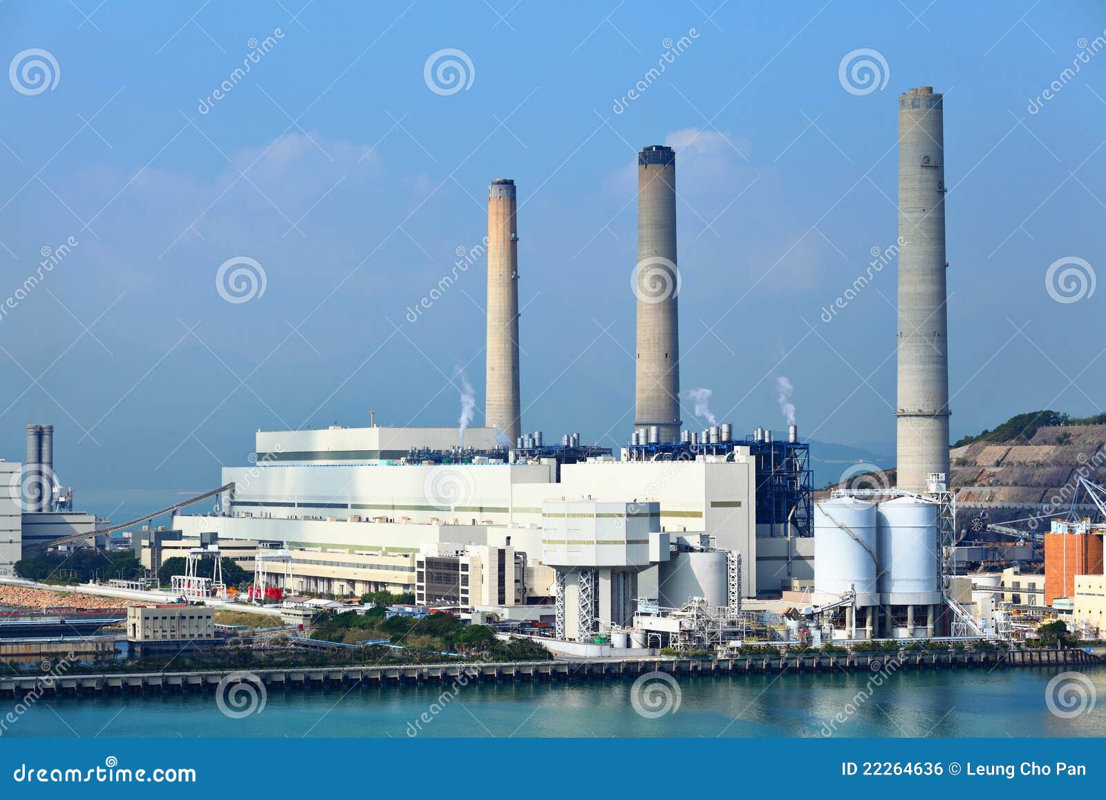 Power station stock photo. Image of blue, river, industrial - 22264636