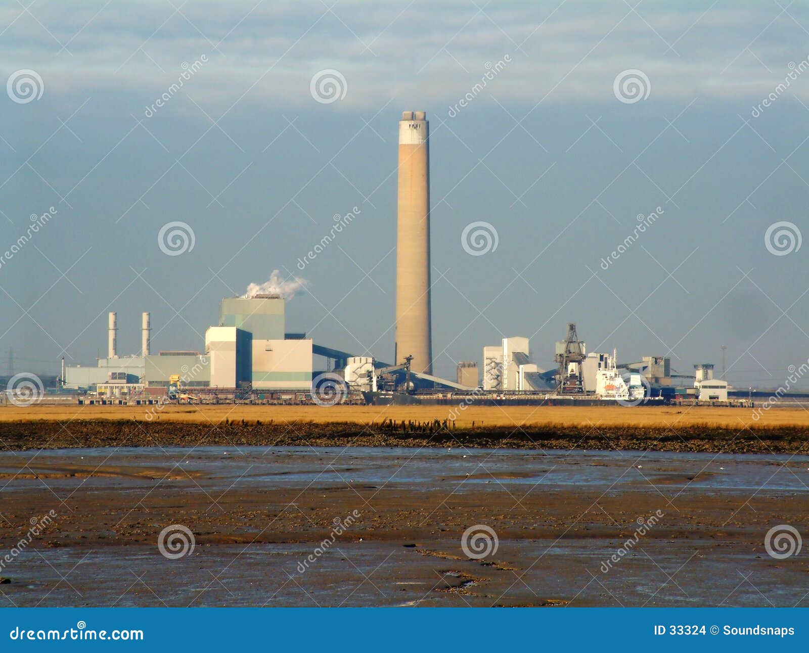 Power Station with chimney stock photo. Image of power, factory - 33324