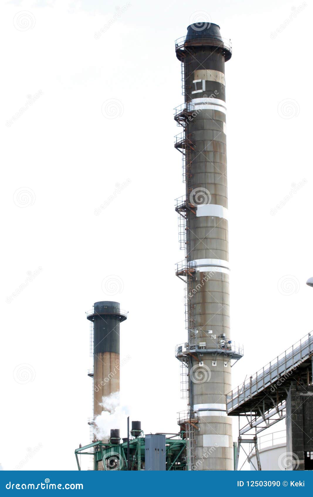Power station chimneys stock photo. Image of white, global - 12503090