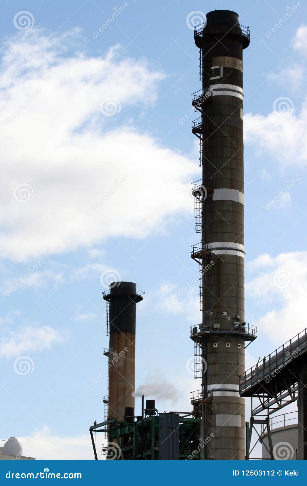 Power Station Chimneys stock photo. Image of fuel, environmental - 12503112