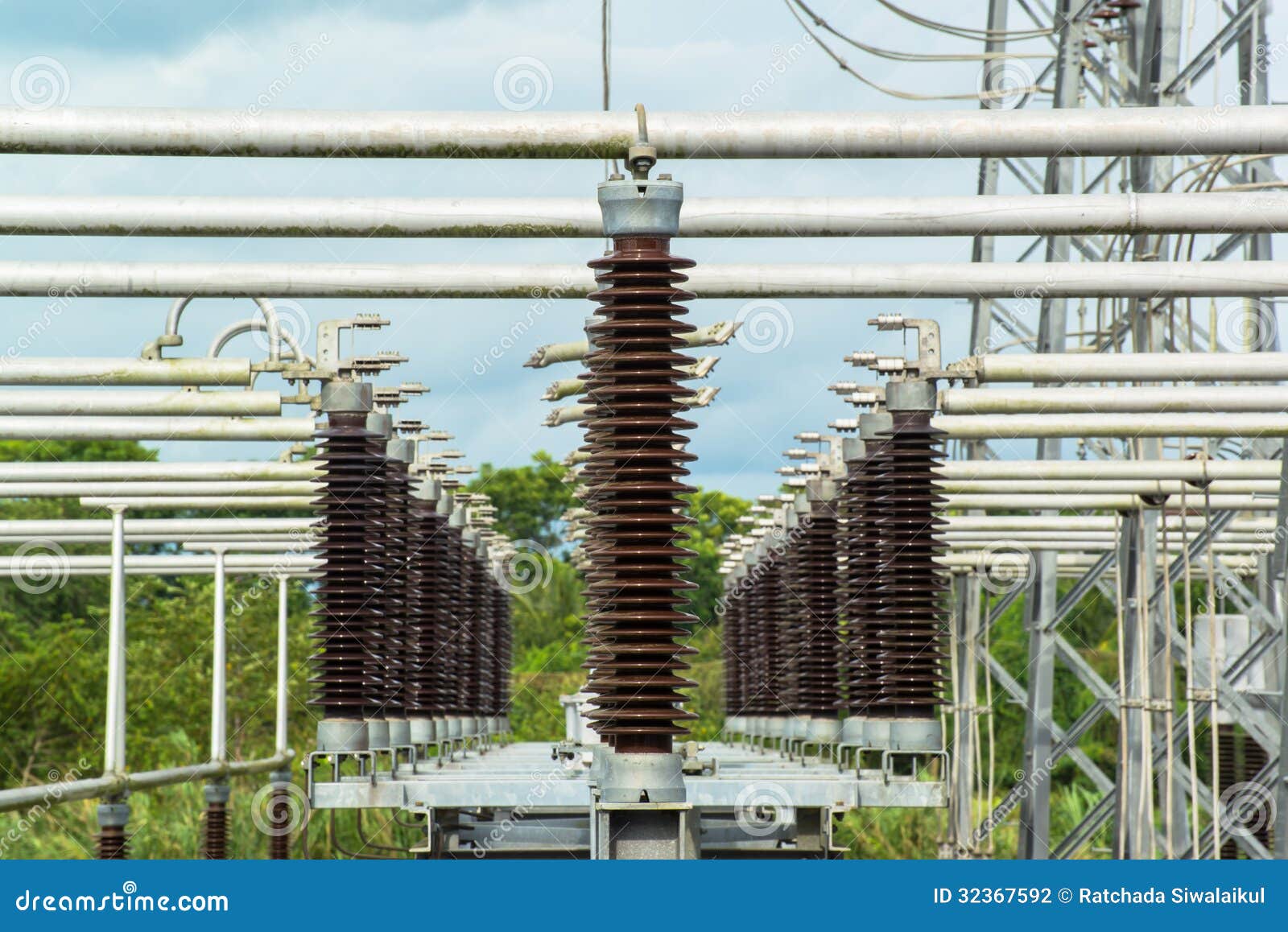 Power Station, Electric Station Stock Photo - Image of industrial, line ...
