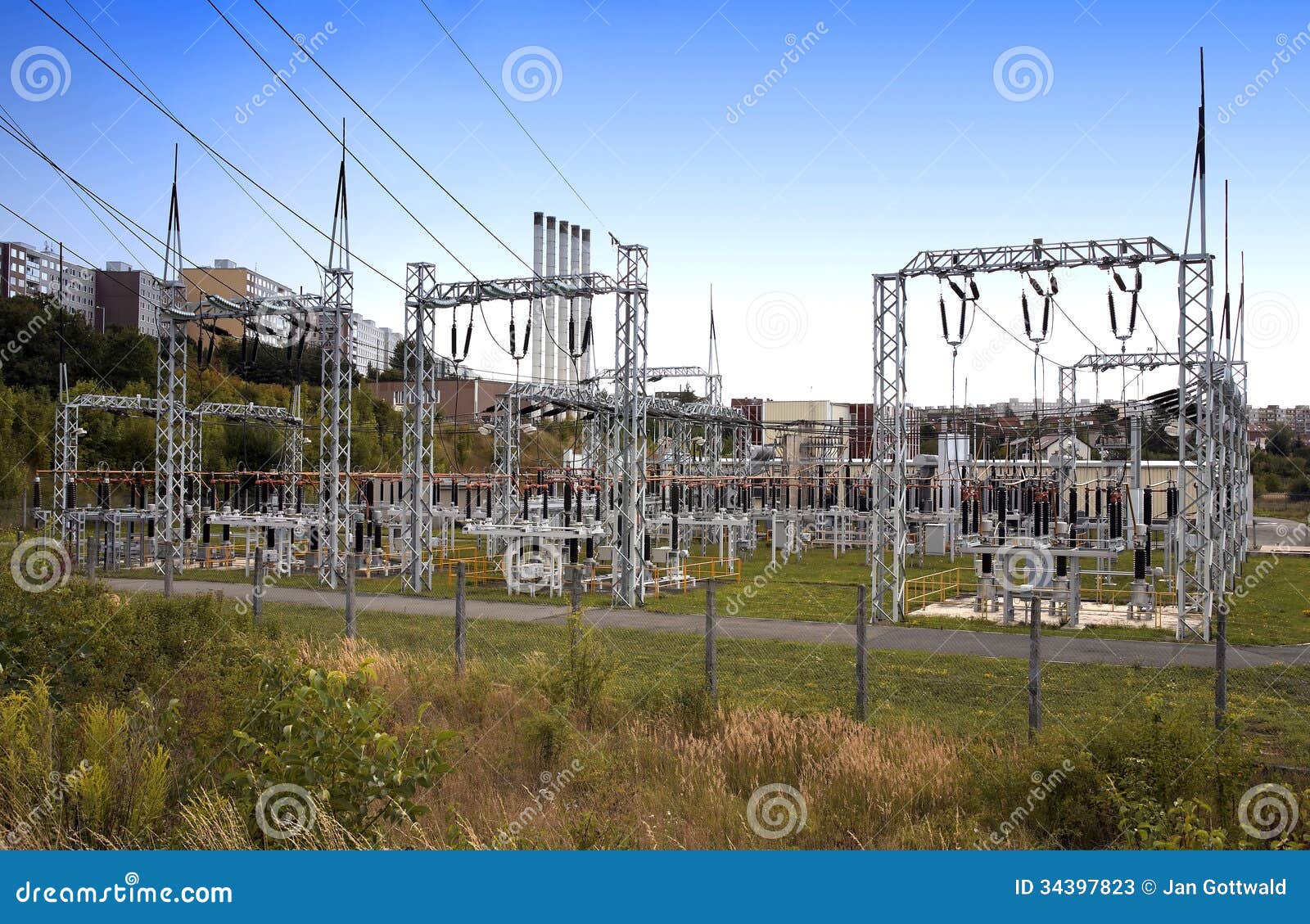 Power station stock image. Image of fence, volt, cable - 34397823
