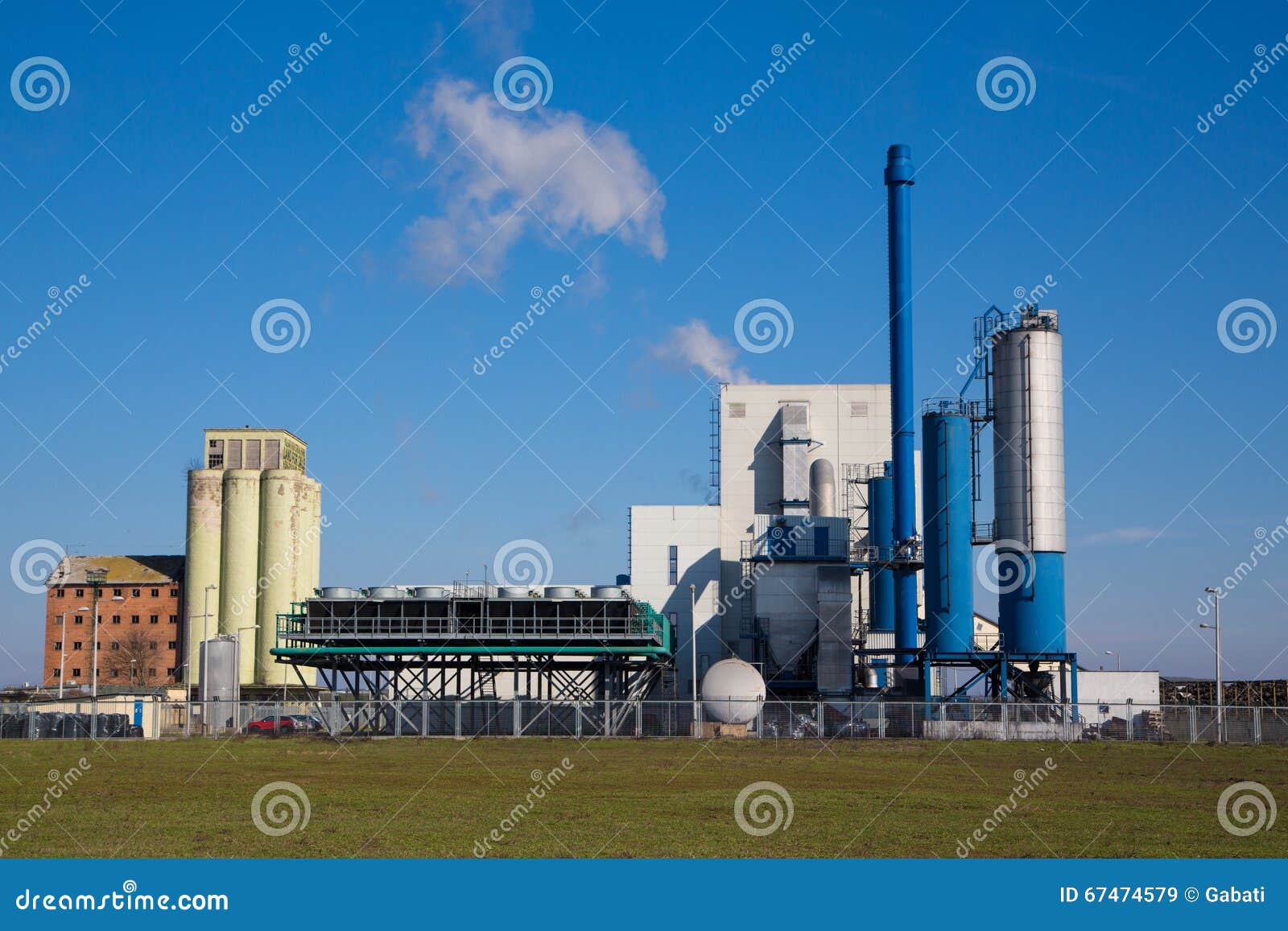 Power station and nature stock image. Image of meadow - 67474579