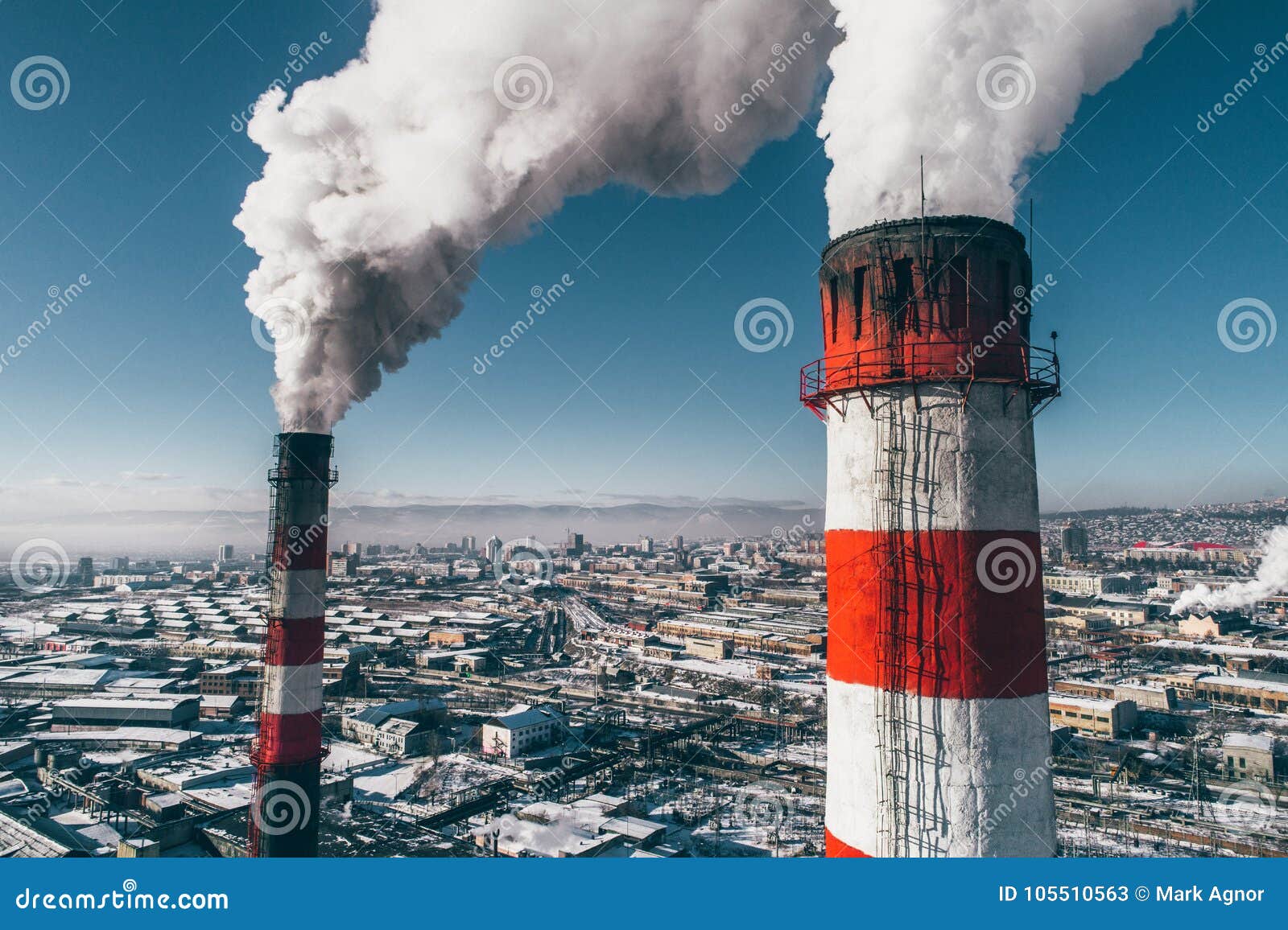 Power station plant stock image. Image of pollution - 105510563