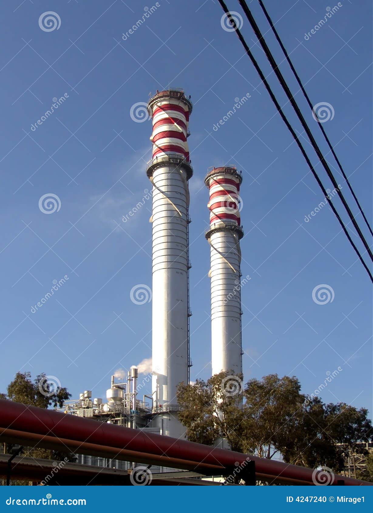 Power Station Stacks stock photo. Image of cooling, enviromental - 4247240