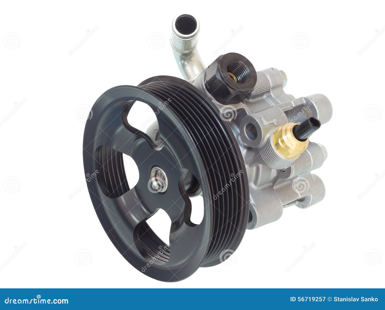Power Steering Pump on a White Background Engine Stock Image - Image of ...