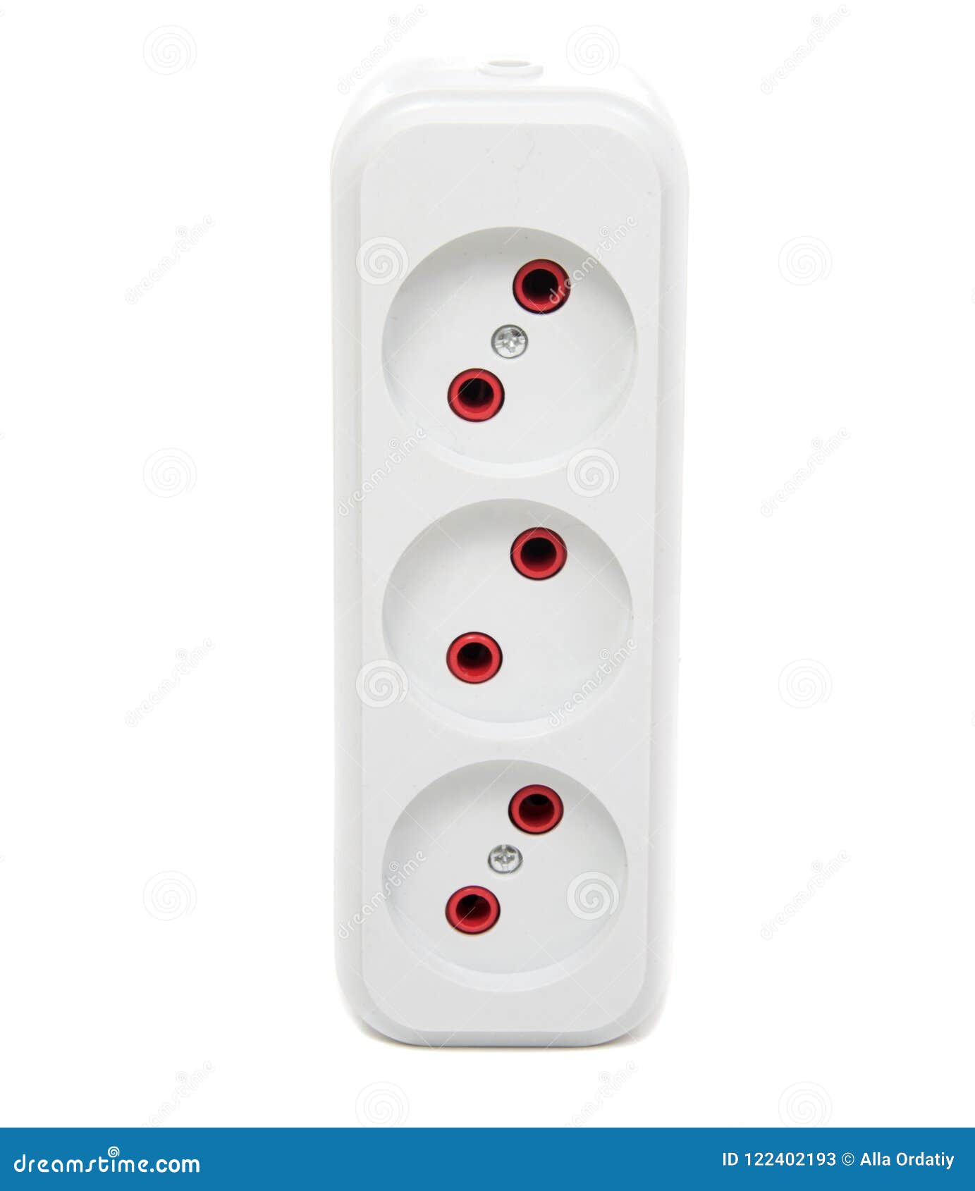 Power Strip with Electrical Sockets Standard, on a White Background ...