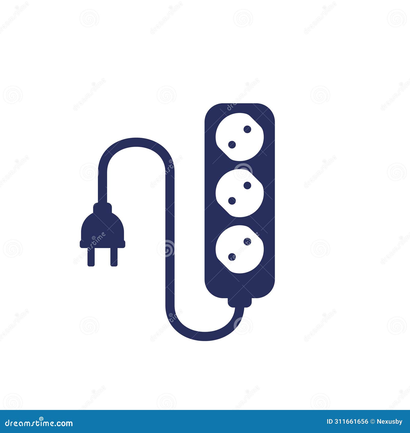 Power Strip Icon, Power Outlet with Cable and Plug Stock Vector ...