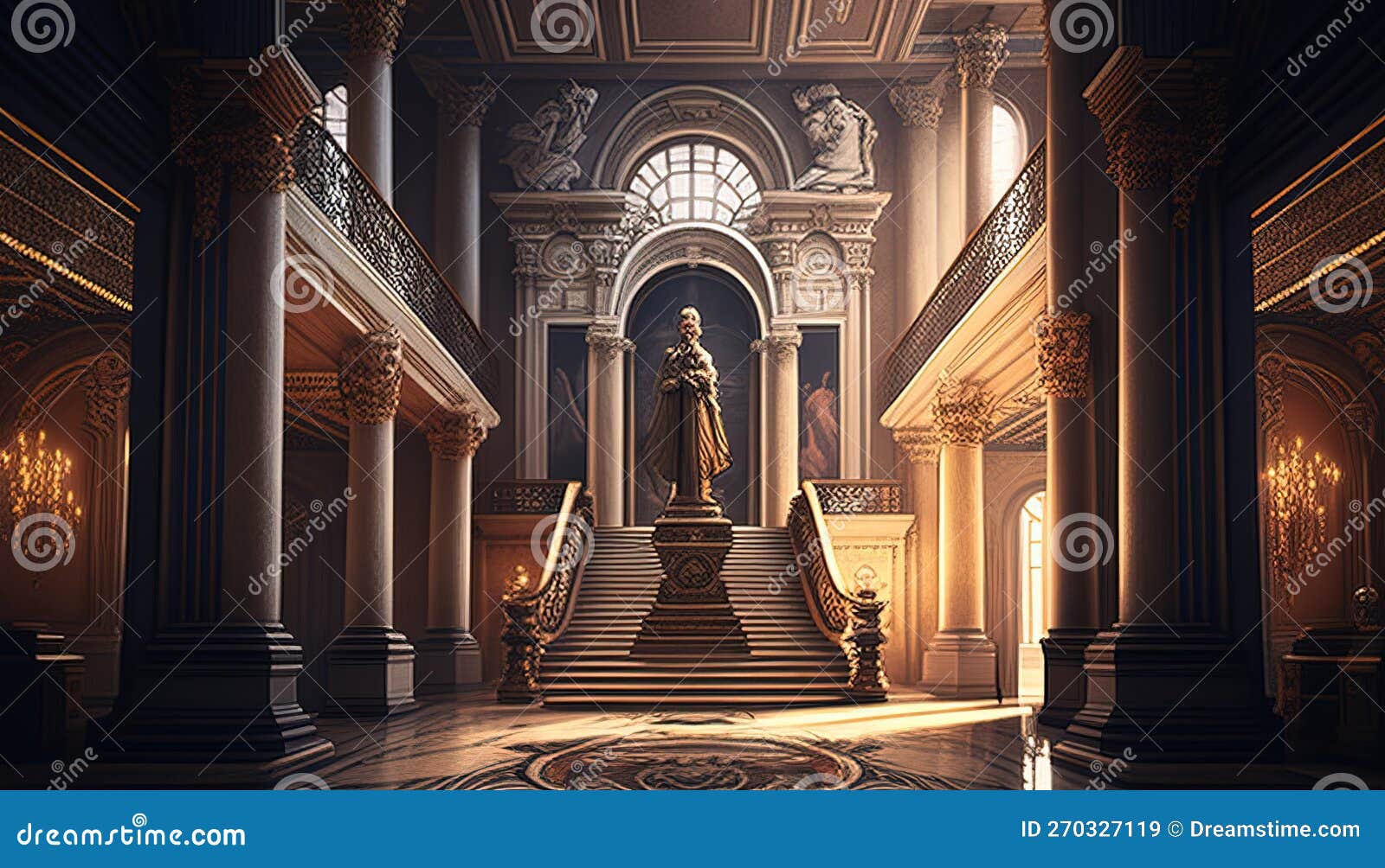 Inside Royal Luxury Medieval Castle. King And Queen Warriors. Knights ...