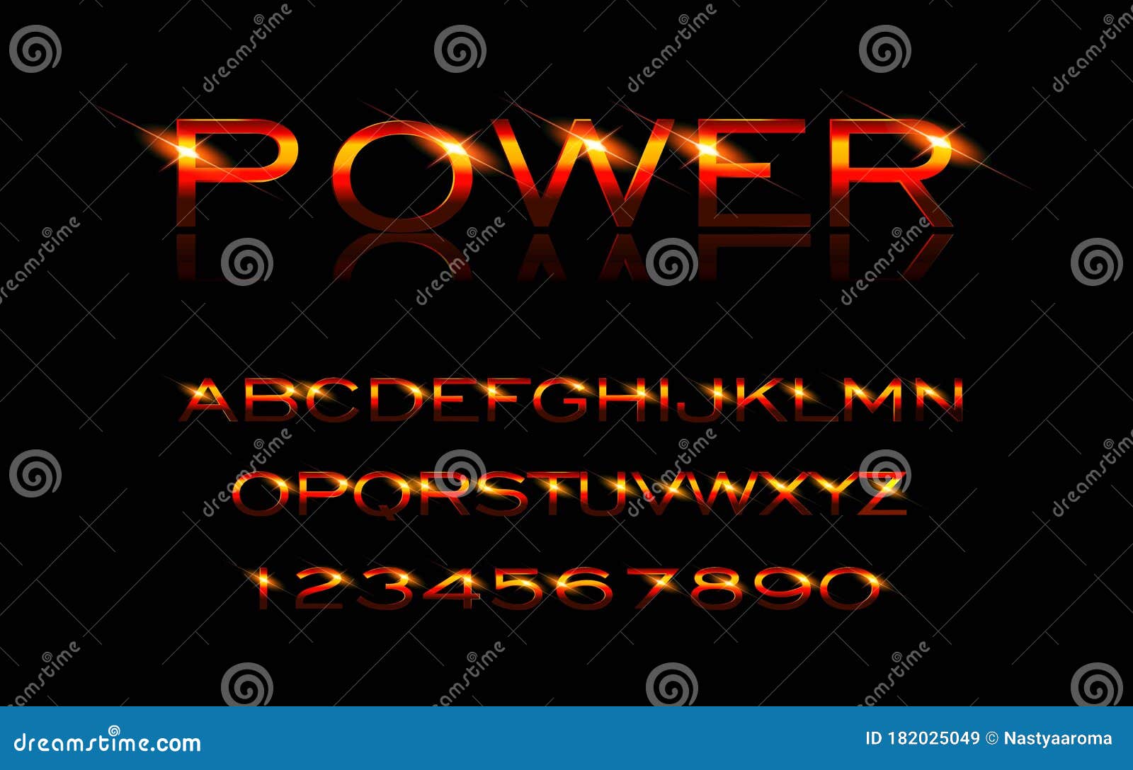 Power style font, stock vector. Illustration of blue - 182025049