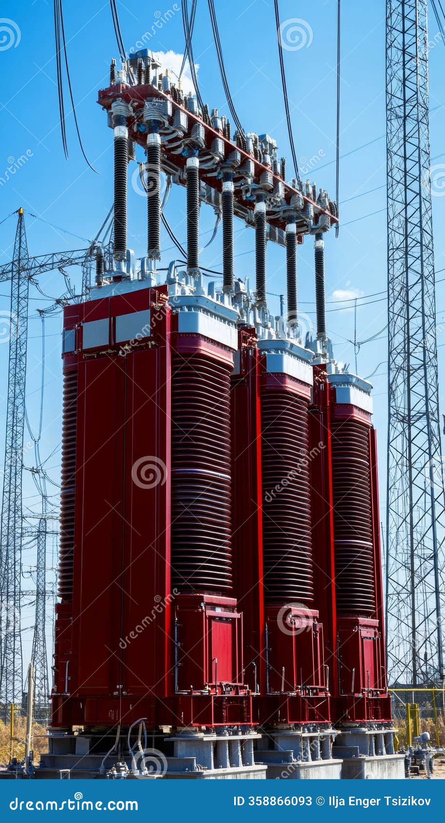 Electrical Transformers Glowing At Sunset In Power Distribution Station ...