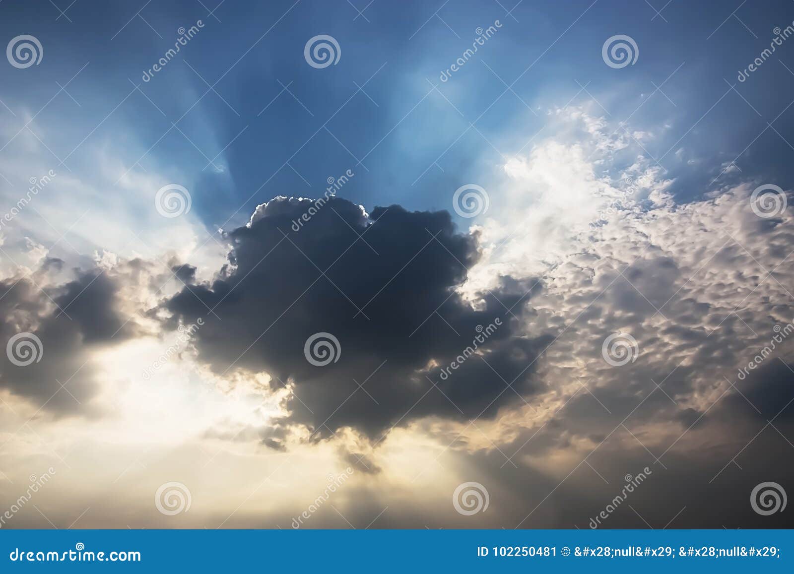 The Power of Sunlight , the Blue Sky and the Clouds. Stock Image ...