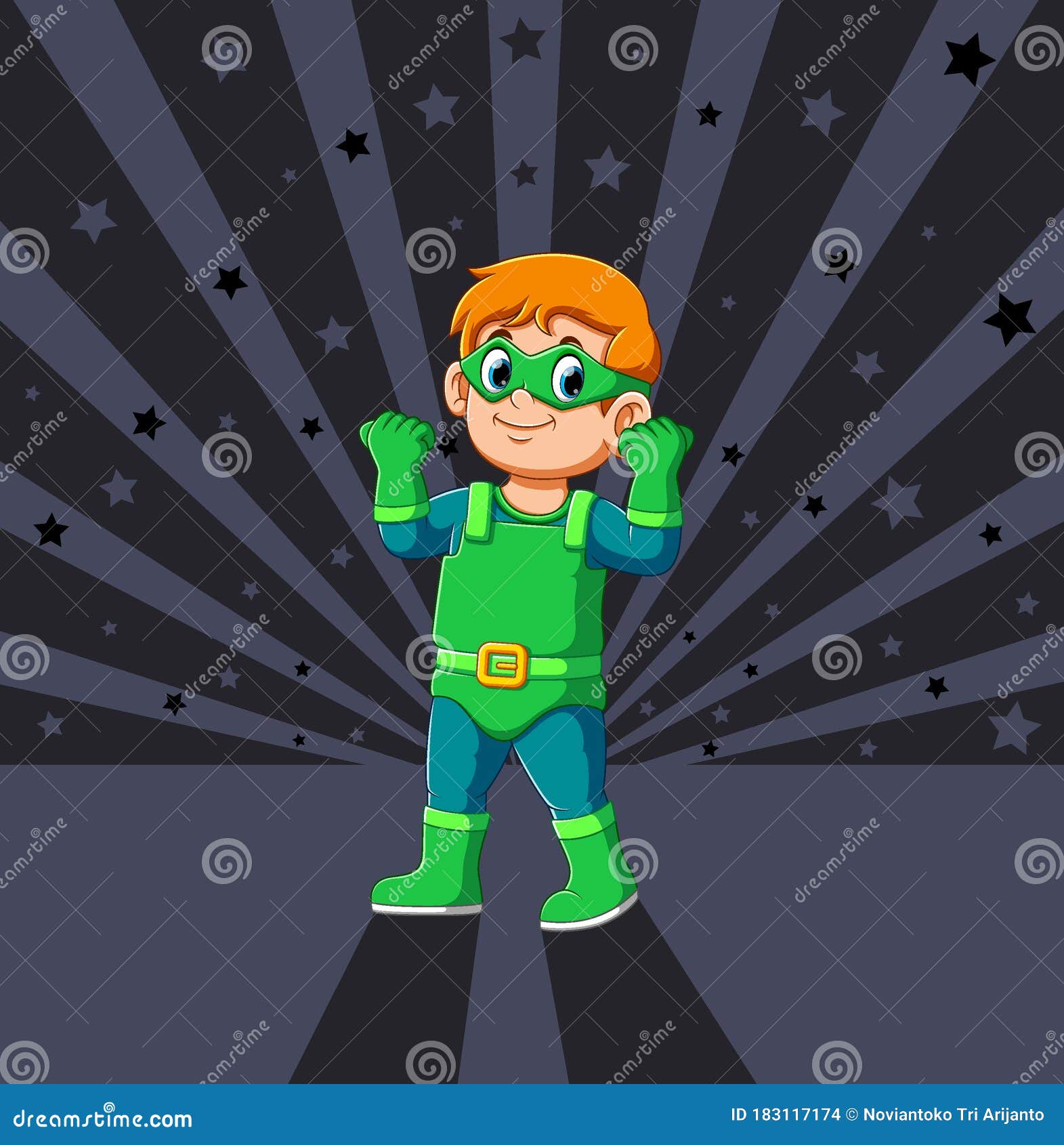 A power Superhero boy stock vector. Illustration of cape - 183117174