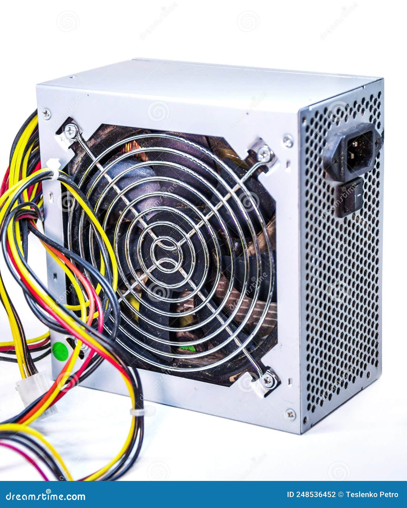 The Power Supply for the Computer on White Background Stock Photo ...