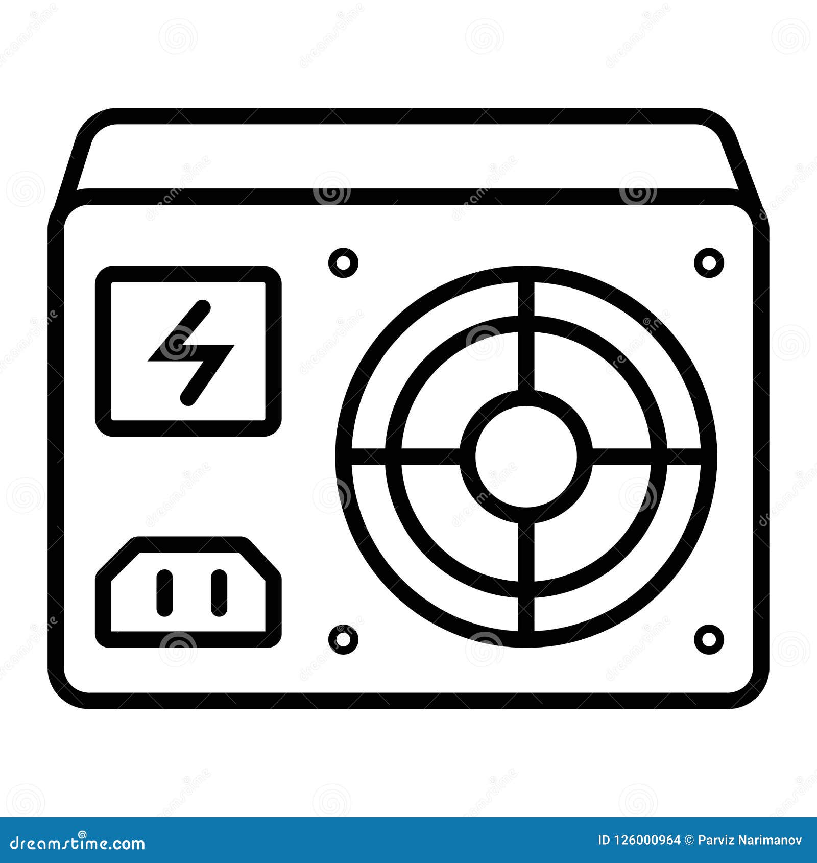 Power supply icon stock illustration. Illustration of linear - 126000964