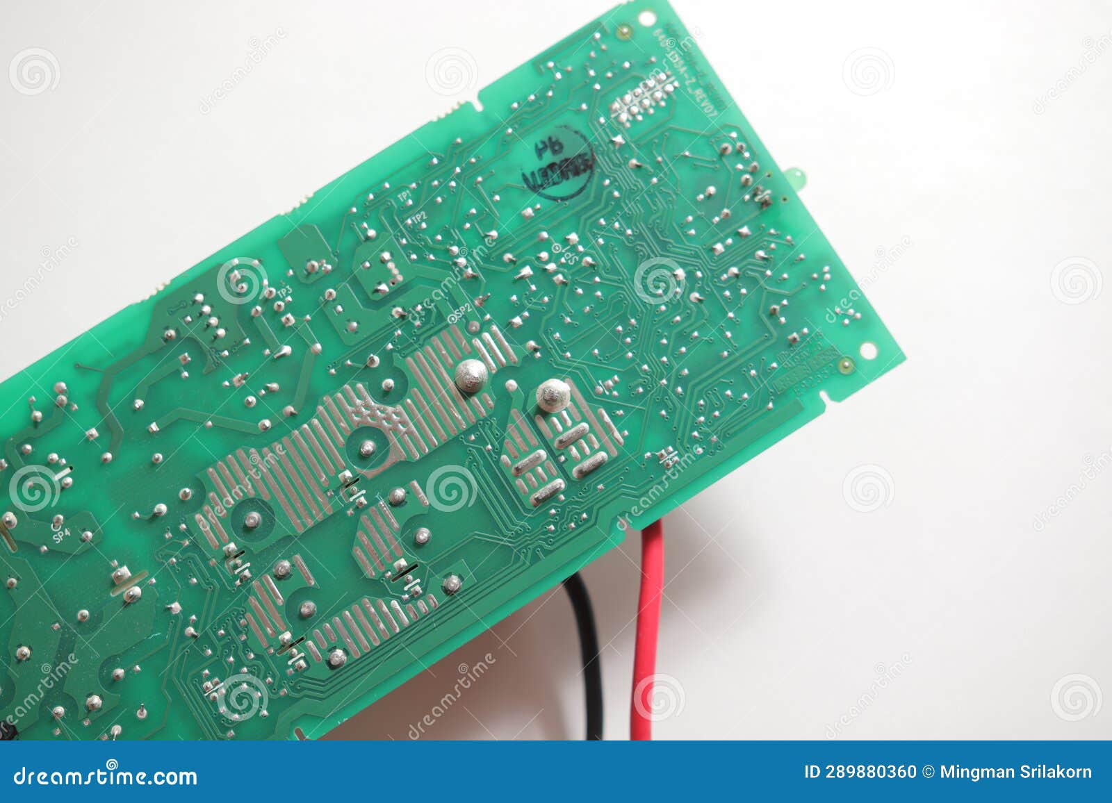 Power Supply Modern Printed-circuit Board with Electronic Components ...