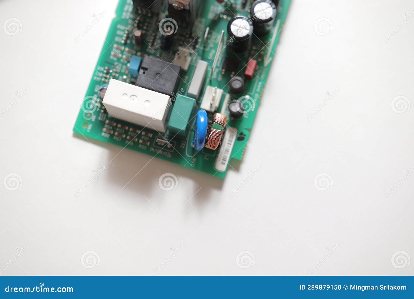 Power Supply Modern Printed-circuit Board with Electronic Components ...