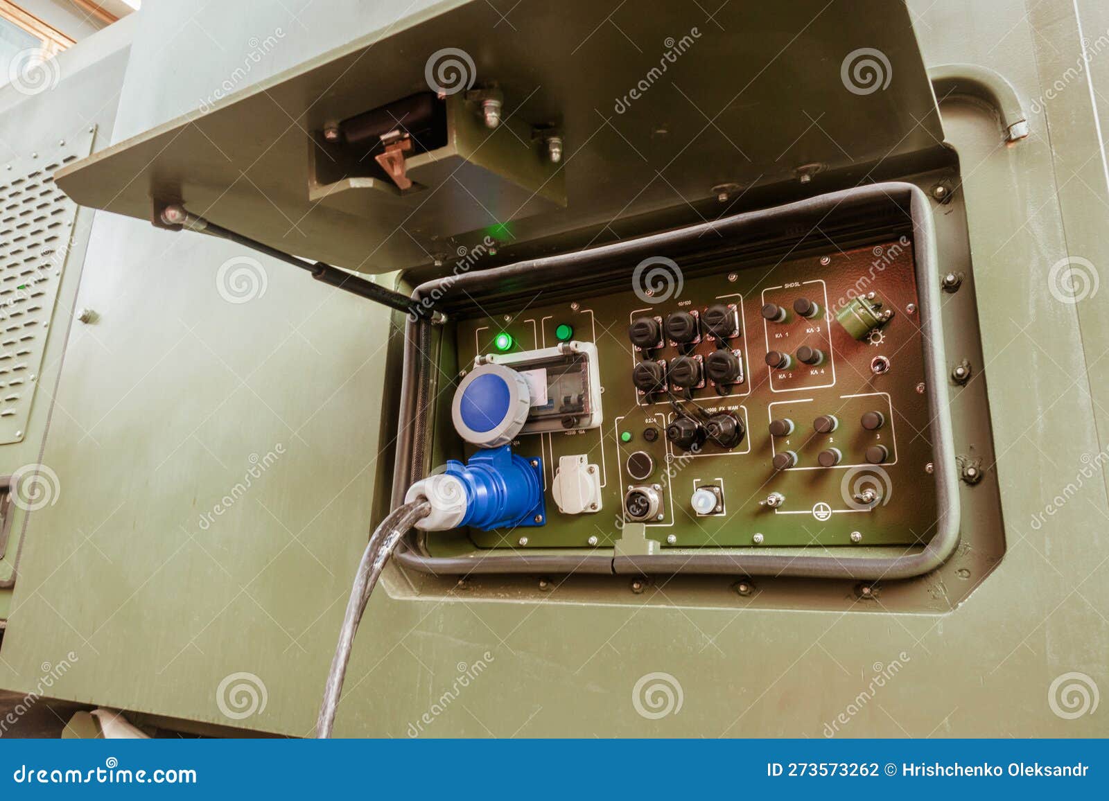 Power Supply System in the Field on Military Equipment Stock Photo ...