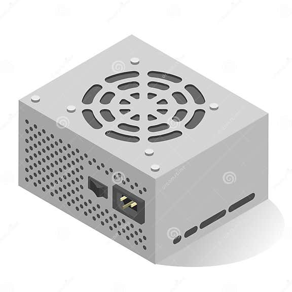 Power Supply Unit or PSU Realistic Isometric Icon. Computer Internal ...