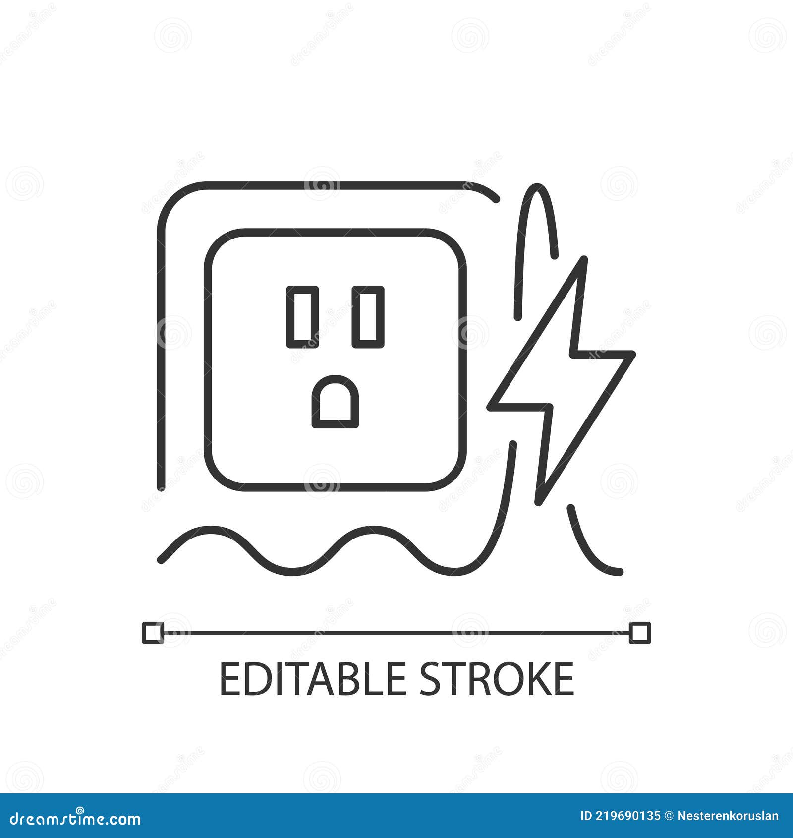 Power surge linear icon stock vector. Illustration of failure - 219690135