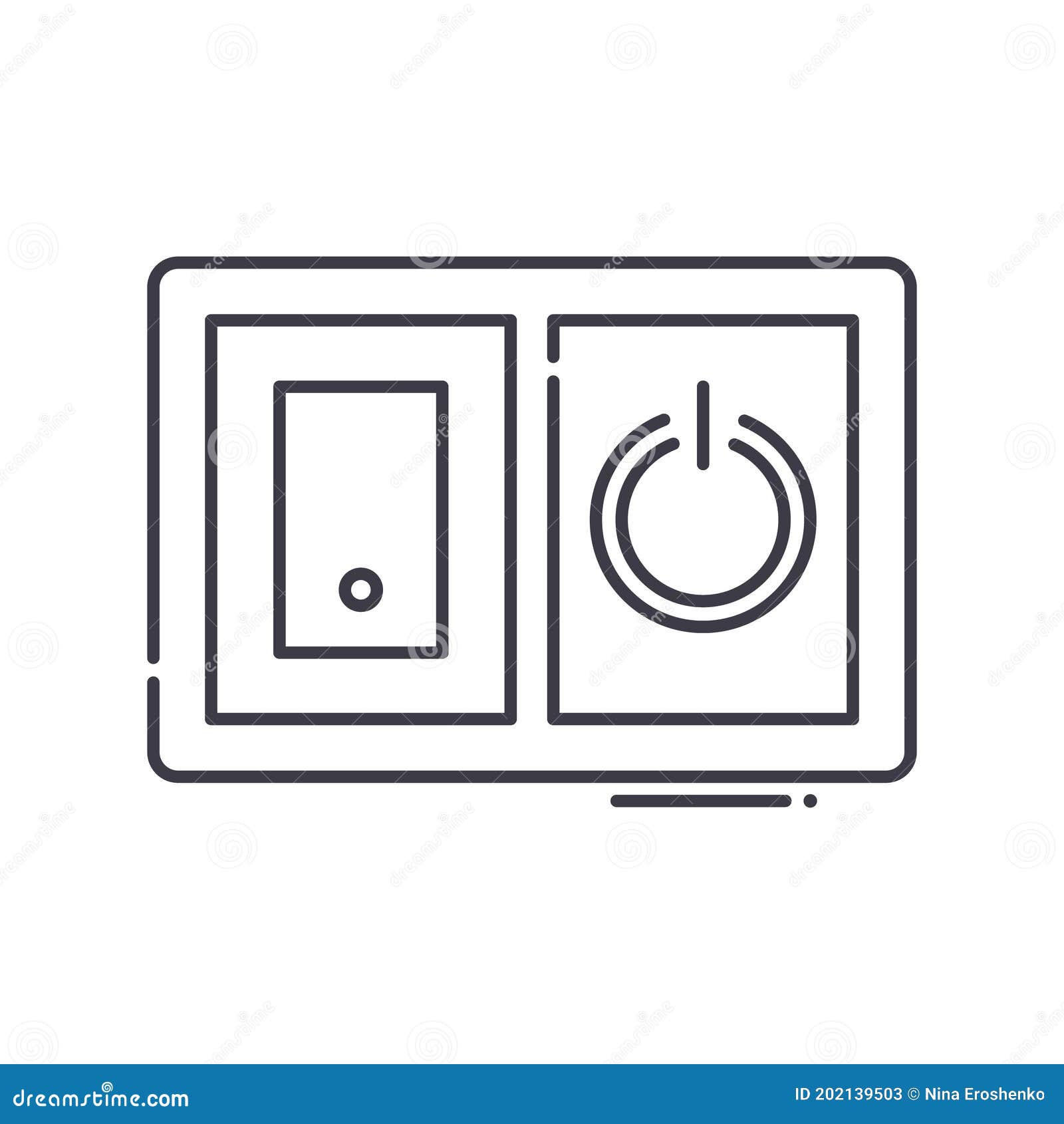Power Switch Icon, Linear Isolated Illustration, Thin Line Vector, Web ...